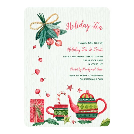 Holiday Tea Invitation | Zazzle.com