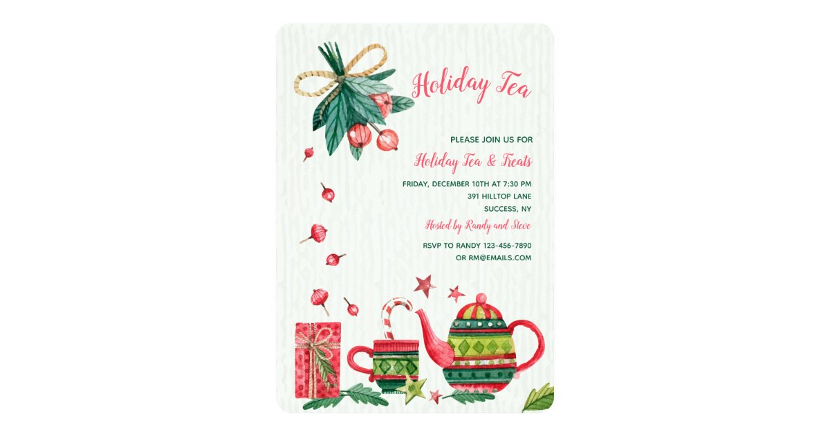Holiday Tea Invitation | Zazzle.com