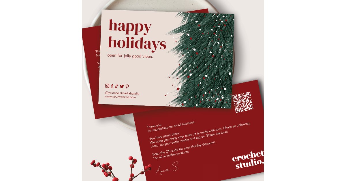 Holiday Thank You Business Order Card | Zazzle