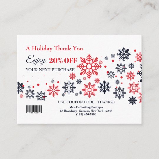 Holiday Thank You for your Patronage Promo Card | Zazzle.com