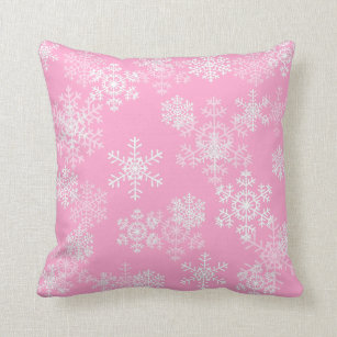Pink Snowflake Decorative & Throw Pillows | Zazzle