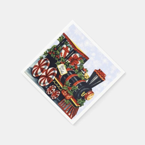 Holiday Train Paper Napkins | Zazzle