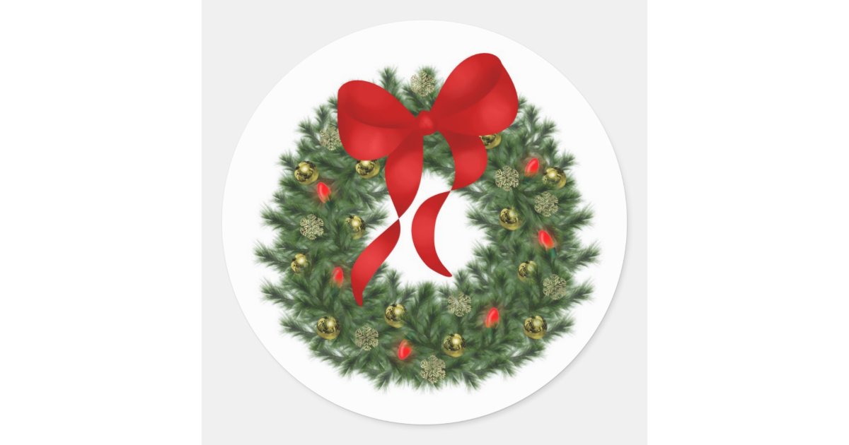 Holiday Wreath Sticker | Zazzle