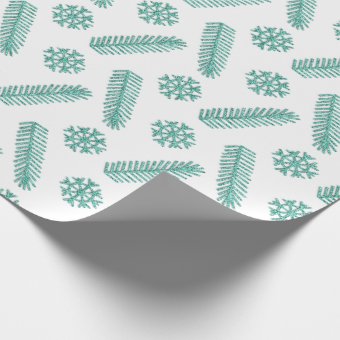 Holidays Christmas-tree Snowflakes White Tiffany Wrapping Paper | Zazzle