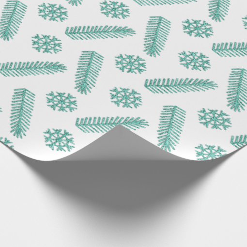 Holidays Christmas-tree Snowflakes White Tiffany Wrapping Paper | Zazzle