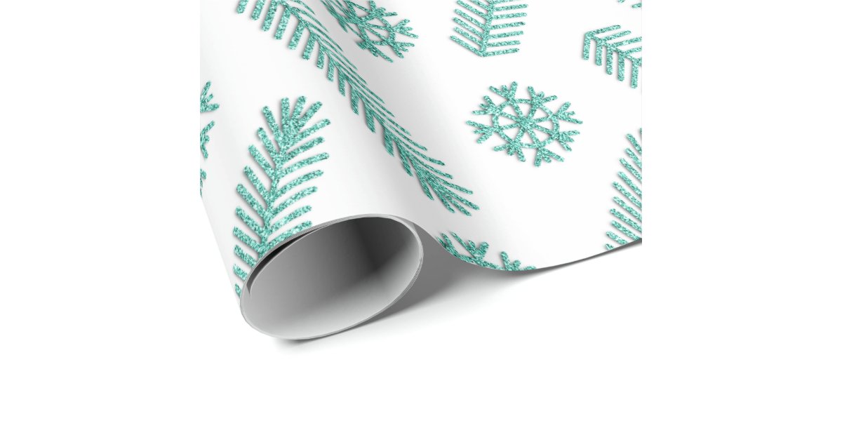 Holidays Christmas-tree Snowflakes White Tiffany Wrapping Paper | Zazzle