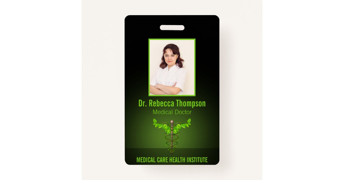 Holistic Alternative Medical Caduceus Green Leaves Badge | Zazzle