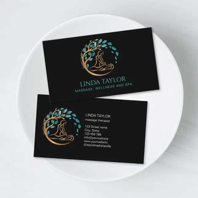 Holistic Massage Therapist Wellness Spa Business Card | Zazzle