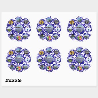 Holland Delft Blue Delftware Classic Round Sticker | Zazzle