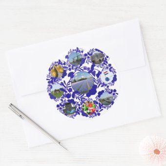 Holland Delft Blue Delftware Classic Round Sticker | Zazzle