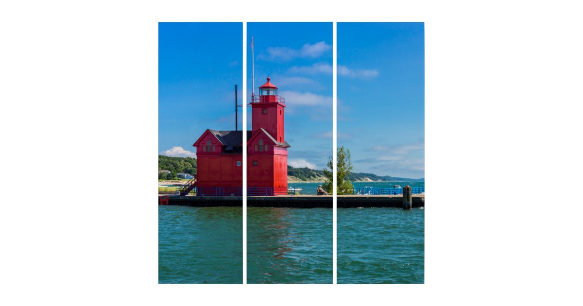 Holland Harbor Lighthouse Triptych | Zazzle