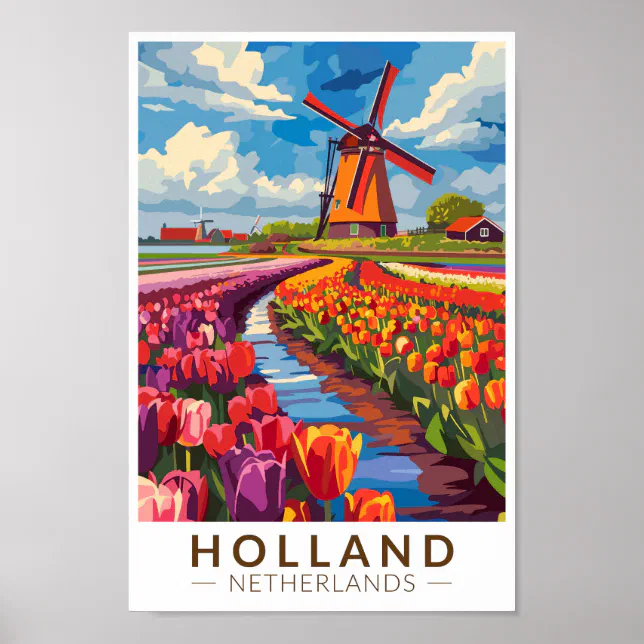 Holland Travel Art Vintage Poster | Zazzle