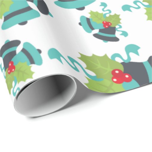 Holly Berry Jingle Bells Christmas Wrapping Paper | Zazzle