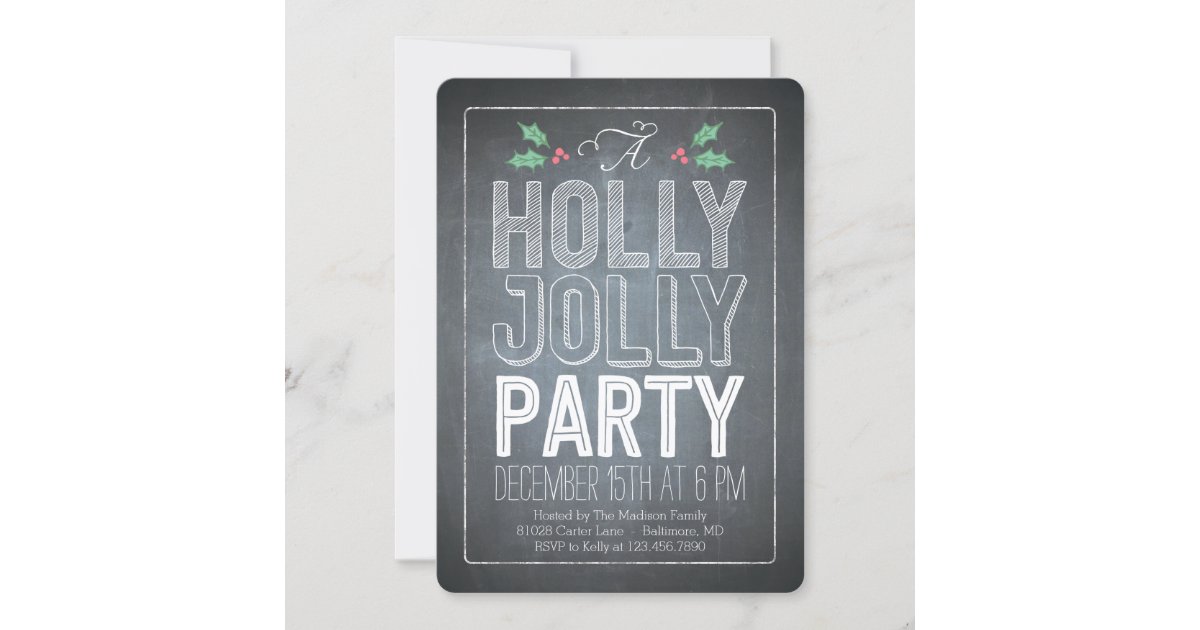 Holly Jolly Holiday Party Invitation | Zazzle