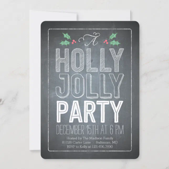 Holly Jolly Holiday Party Invitation | Zazzle