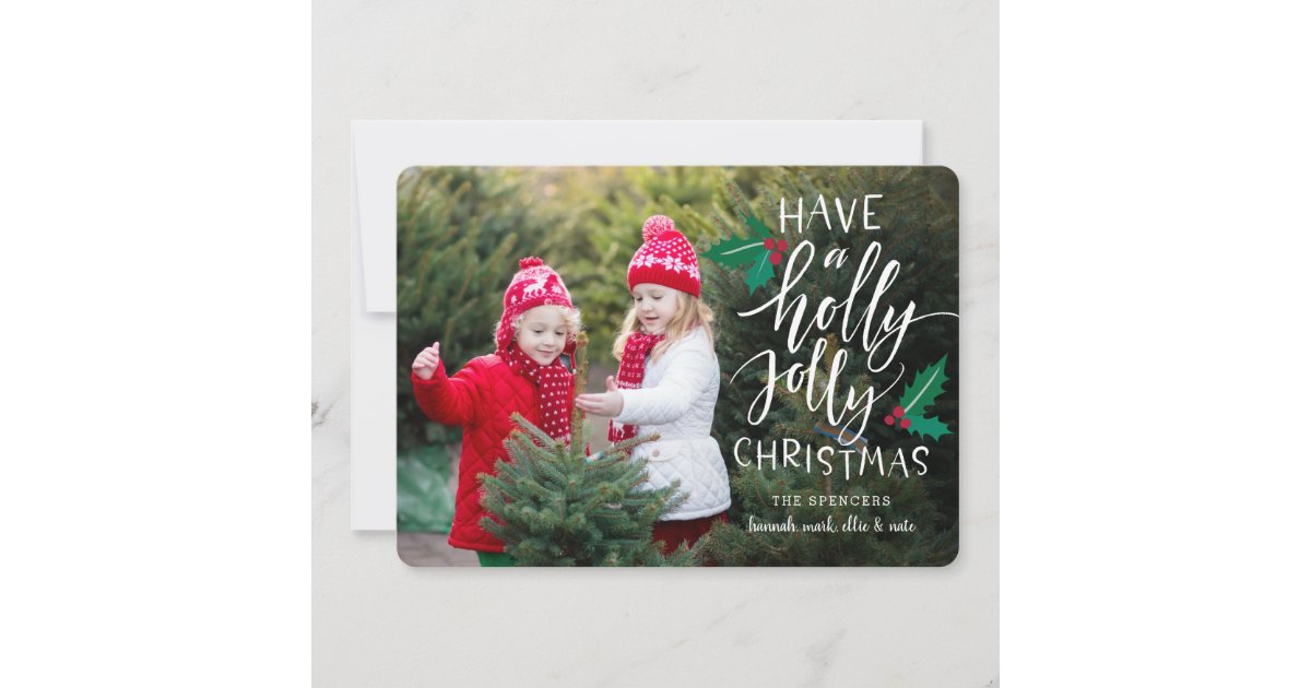 Holly Jolly | Holiday Photo Card | Zazzle.com