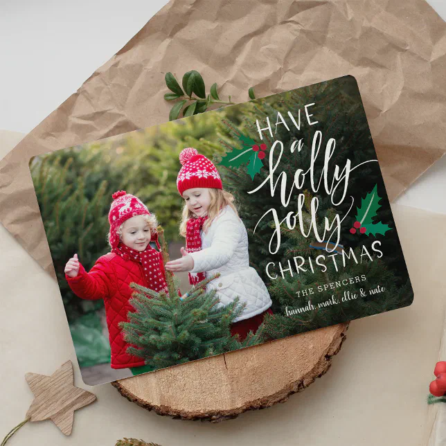 Holly Jolly | Holiday Photo Card | Zazzle
