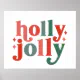Holly Jolly - Retro Holiday Typography Poster | Zazzle