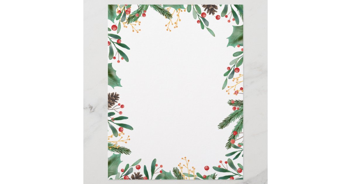 Holly Leaves Berry Christmas | Wedding Stationary | Zazzle