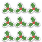 Holly Leaves Set Sticker | Zazzle