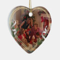 Holly & Pine Gold Frame Family Photo 2-sided Ceramic Ornament | Zazzle