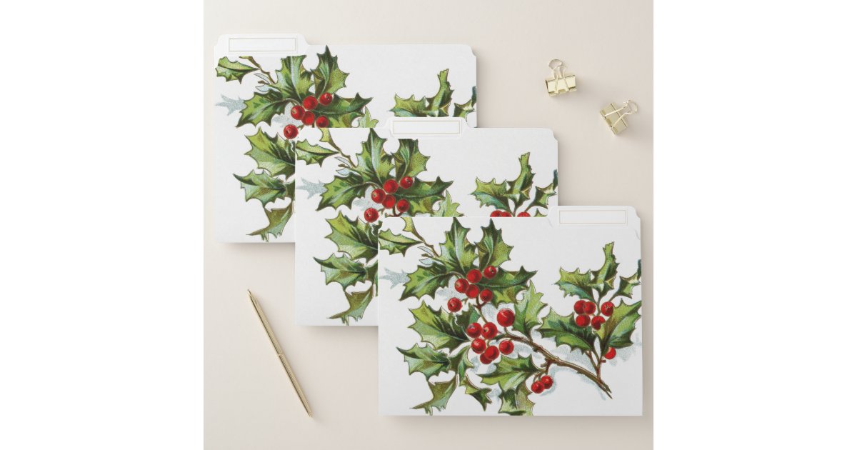 HollyBerries 002 File Folder | Zazzle