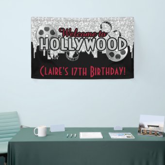 Hollywood Birthday Banner | Zazzle