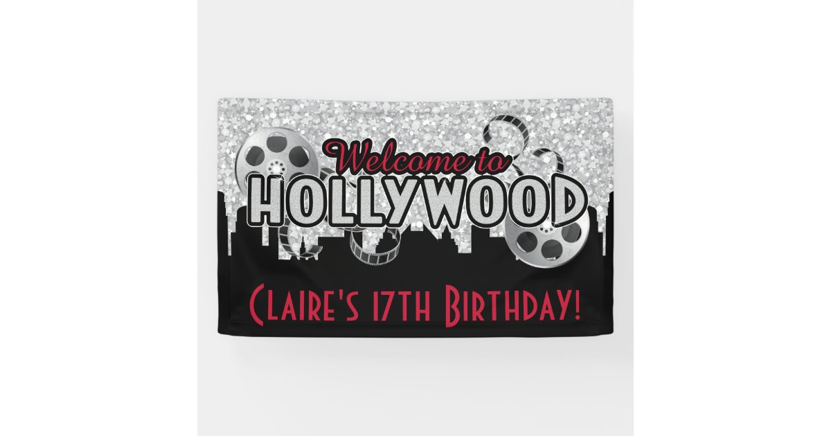 Hollywood Birthday Banner | Zazzle