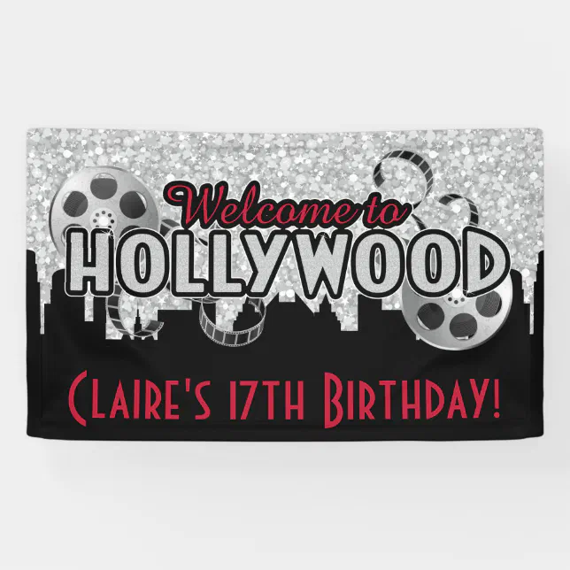 Hollywood Birthday Banner | Zazzle