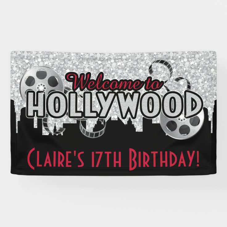 Hollywood Birthday Banner | Zazzle