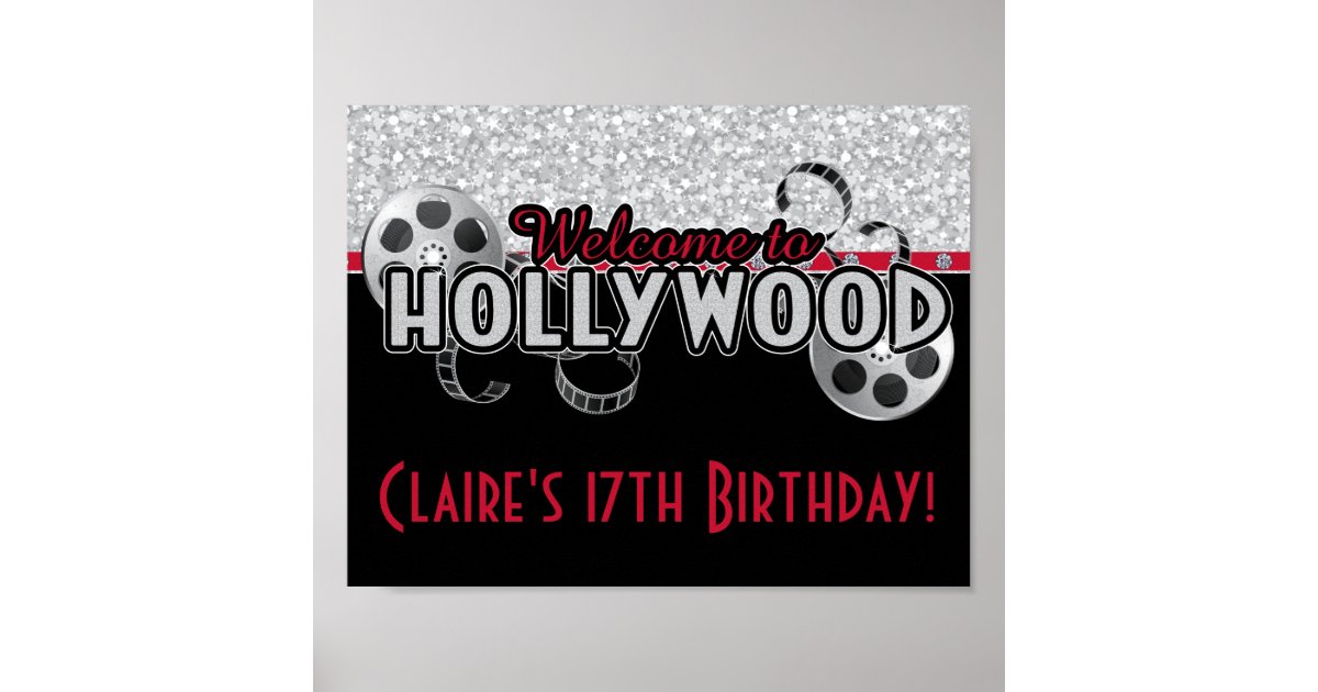 Hollywood Birthday Party Poster | Zazzle