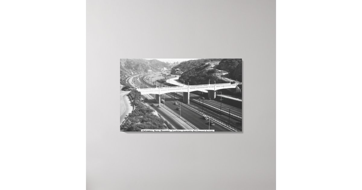 Hollywood, CA Cahuenga Pass Freeway View Canvas Print | Zazzle