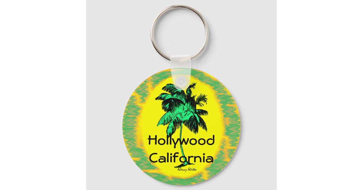 Hollywood CA Palm Tree Key Chain | Zazzle