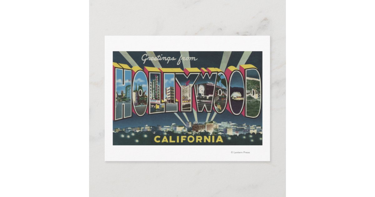 Hollywood, CaliforniaLarge Letter Scenes Postcard | Zazzle