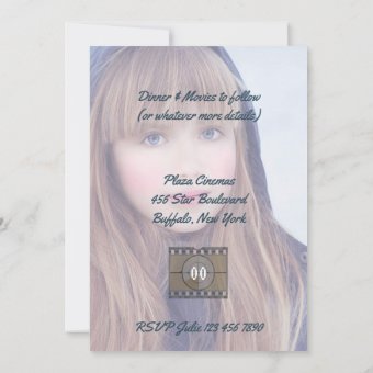 Hollywood Cinema Movie Theme Party add photo Invitation | Zazzle