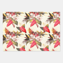 Hollywood Floral Botanical Sampler Wrapping Paper Sheets | Zazzle