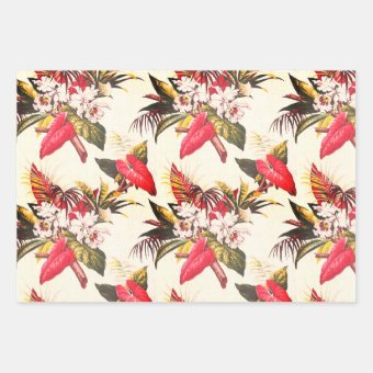 Hollywood Floral Botanical Sampler Wrapping Paper Sheets | Zazzle