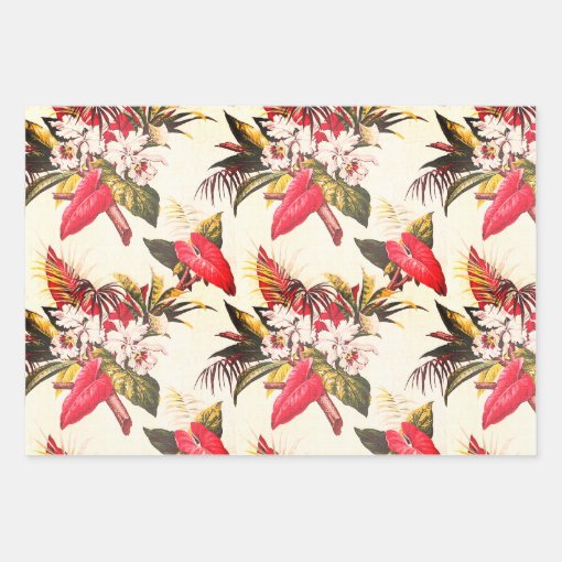 Hollywood Floral Botanical Sampler Wrapping Paper Sheets | Zazzle