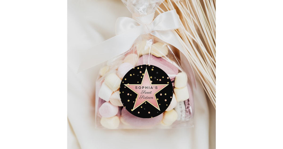 Hollywood Glam Personalized Classic Round Sticker | Zazzle