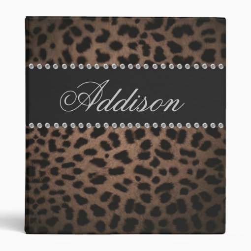 Hollywood Glam Rhinestone Leopard Bling Binder | Zazzle