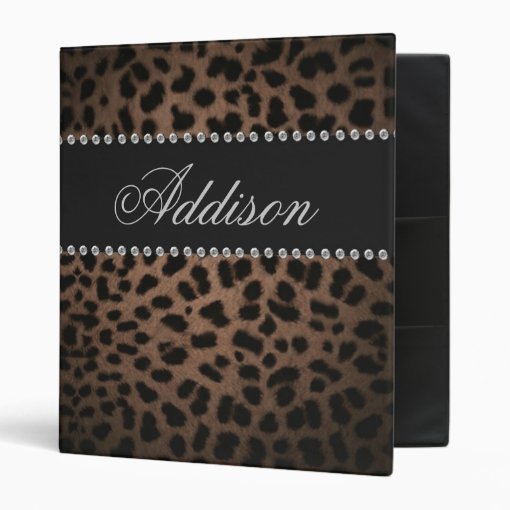 Hollywood Glam Rhinestone Leopard Bling Binder | Zazzle