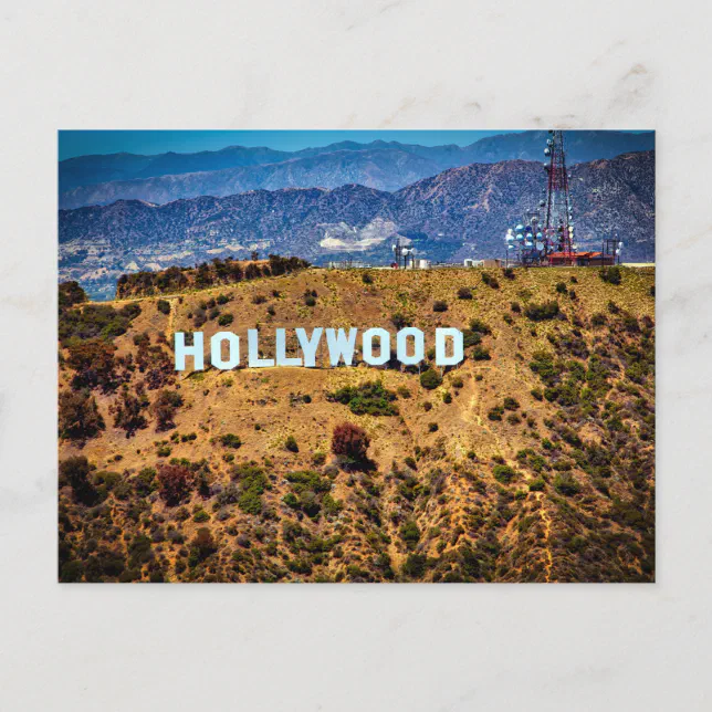Hollywood, iconic sign, postcard | Zazzle