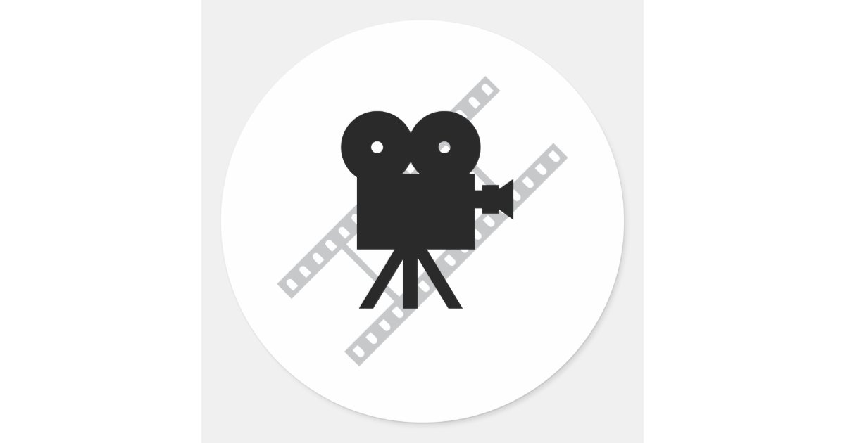 hollywood movie cine camera film classic round sticker | Zazzle