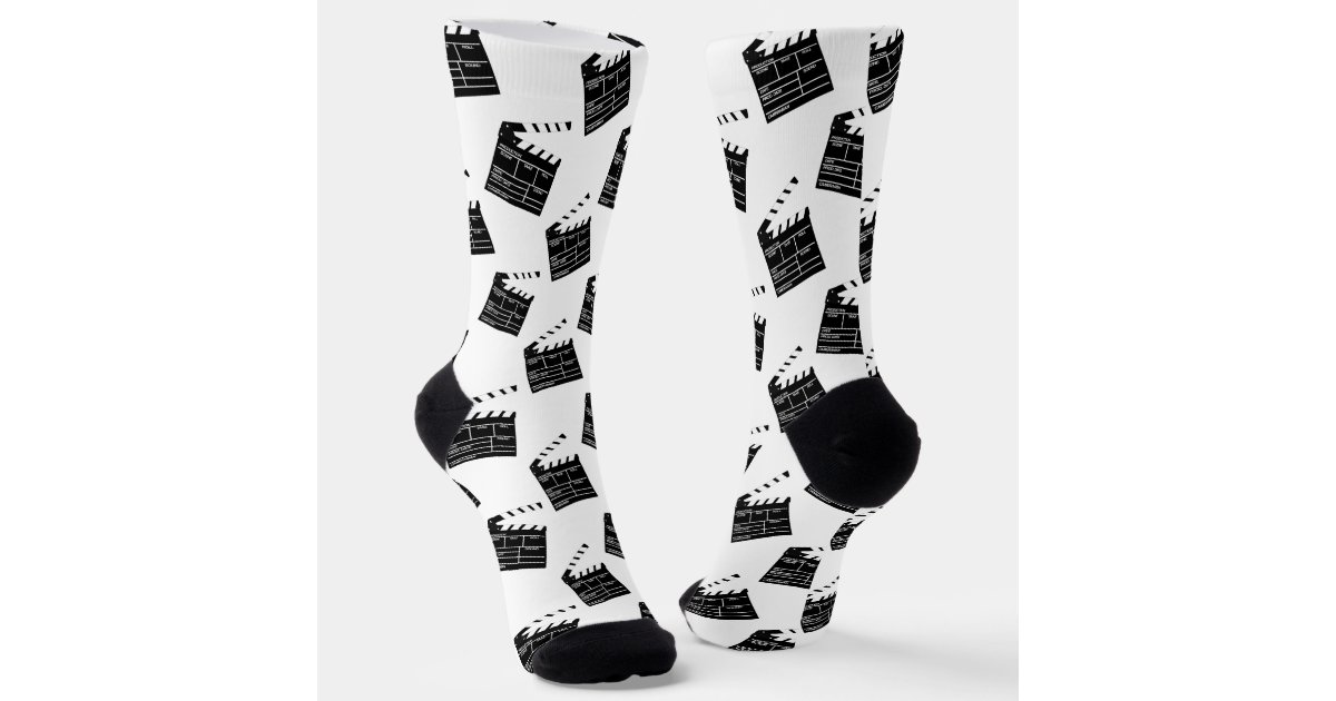 Hollywood Movie Filmmaker Fun Clapperboard Socks | Zazzle