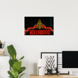 Hollywood neon sign, Los Angeles, California Poster | Zazzle
