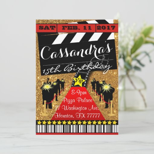 Hollywood Party, Hollywood Birthday Invitation | Zazzle
