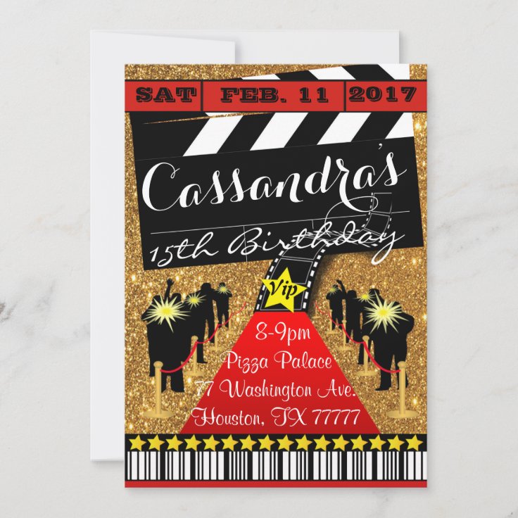 Hollywood Party, Hollywood Birthday Invitation | Zazzle