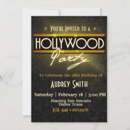 Hollywood Party Invitation | Zazzle