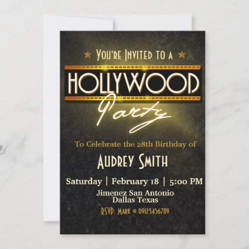 Hollywood Party Invitation | Zazzle