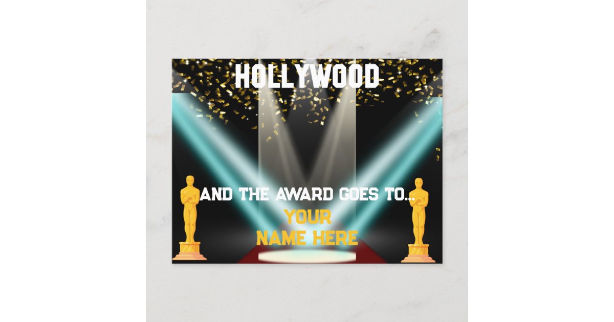 Hollywood Personalized Postcard | Zazzle